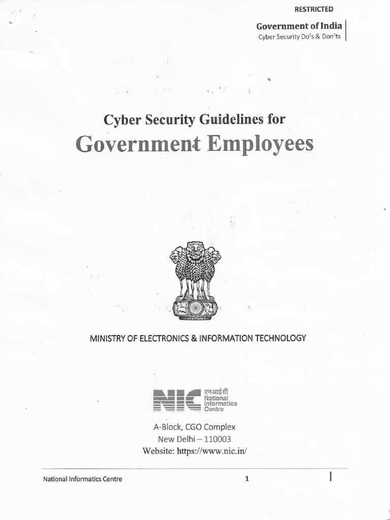 CyberSecurity Guidelines For Government Employees | PDF CyberSecurity Guidelines For Government Employees | PDF
