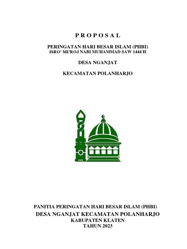 Proposal: Peringatan Hari Besar Islam (Phbi) | PDF