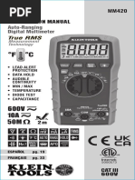 Klein Tools MM320 Multimeter Manual | PDF | Electric Power | Power ...