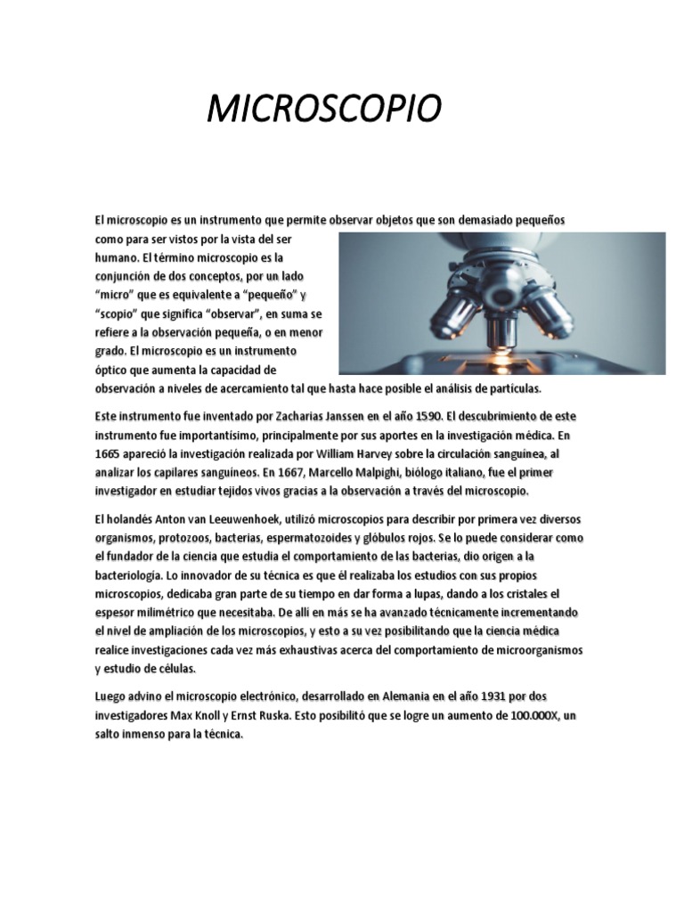 MICROSCOPIOS | PDF | Microscopio | Óptica