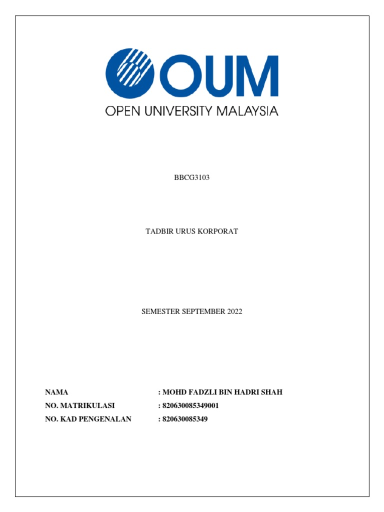Tadbir Urus Korporat | PDF