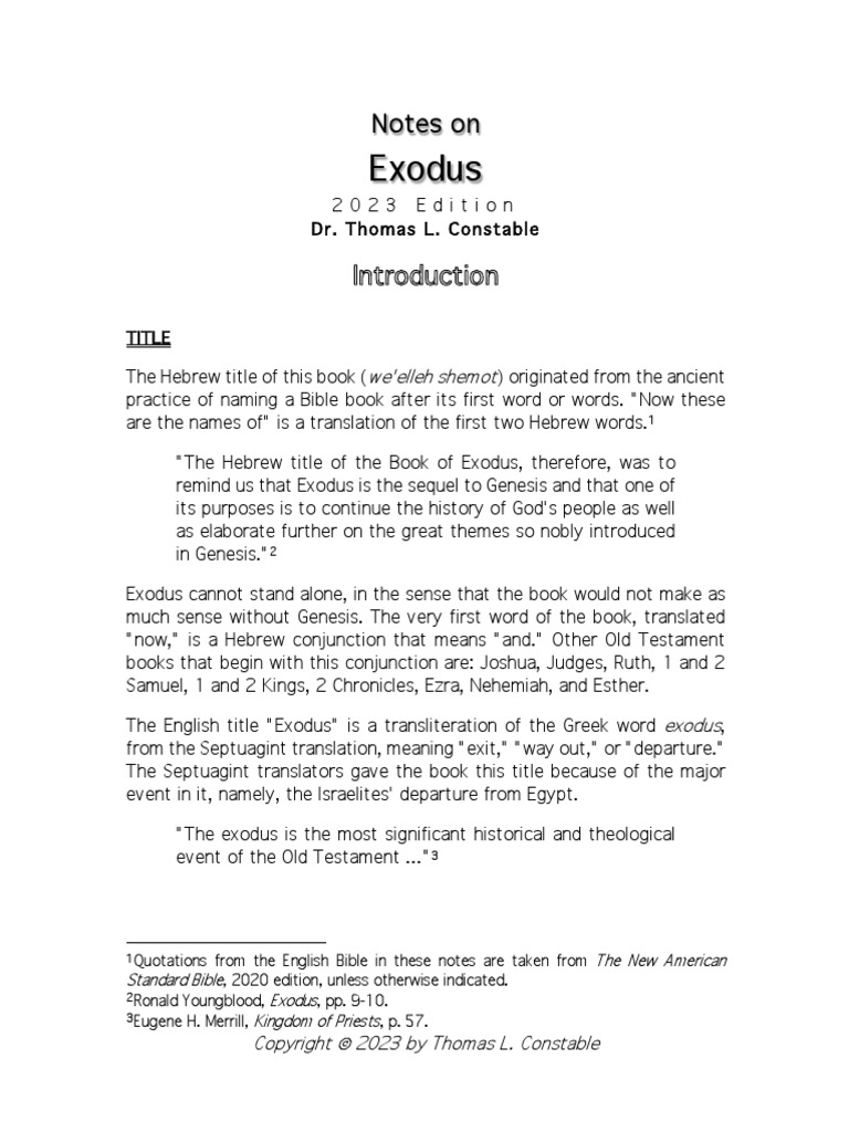 Exodus | PDF | The Exodus | Eighteenth Dynasty Of Egypt