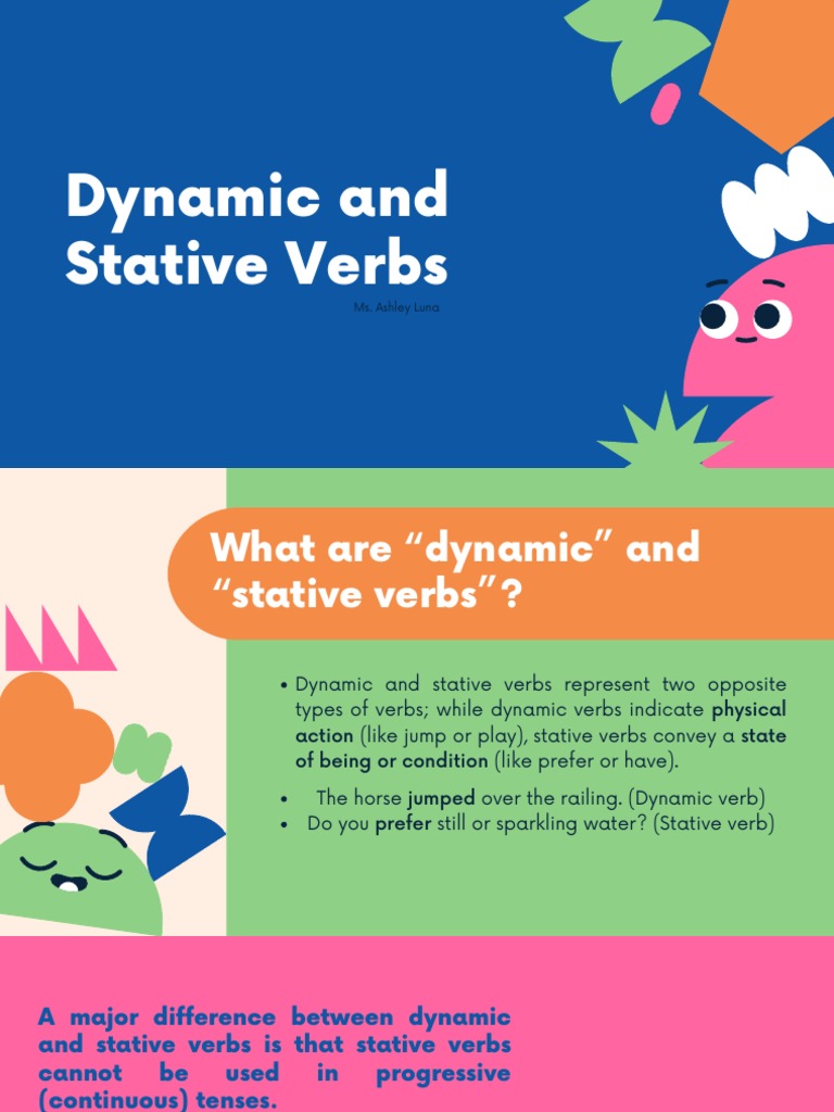 Dynamic and Stative Verbs | PDF | Verb | Grammatical Tense