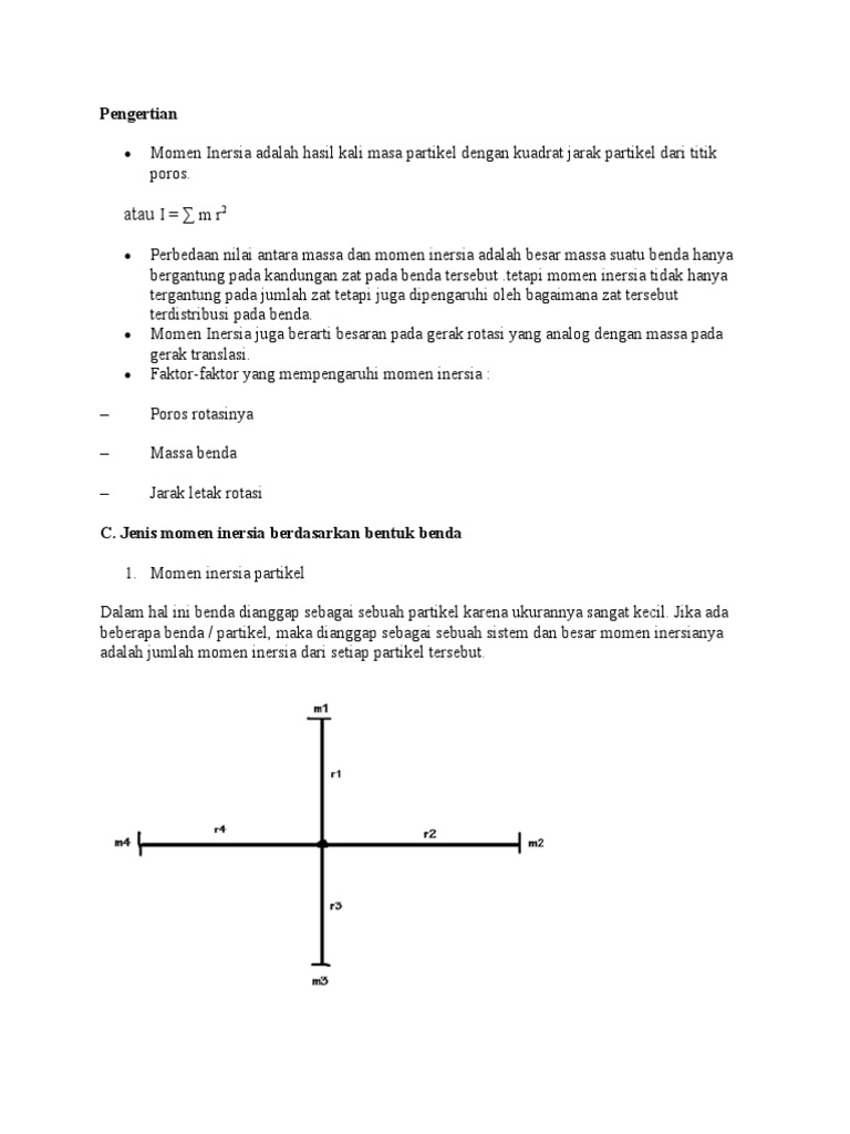 Pengertian dan Rumus Momen Inersia | PDF