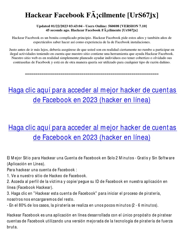 Como Jaquear Facebook en Dos Minutos Cefcbdbg2a | PDF | Facebook ...