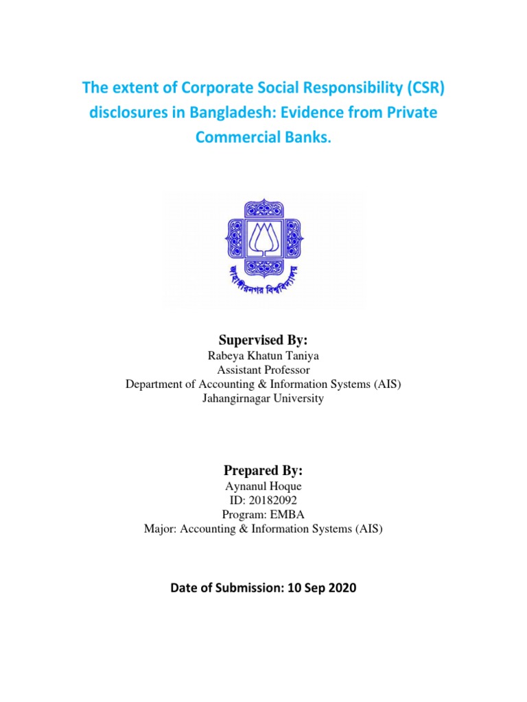 Final Thesis | PDF | Corporate Social Responsibility | Banks