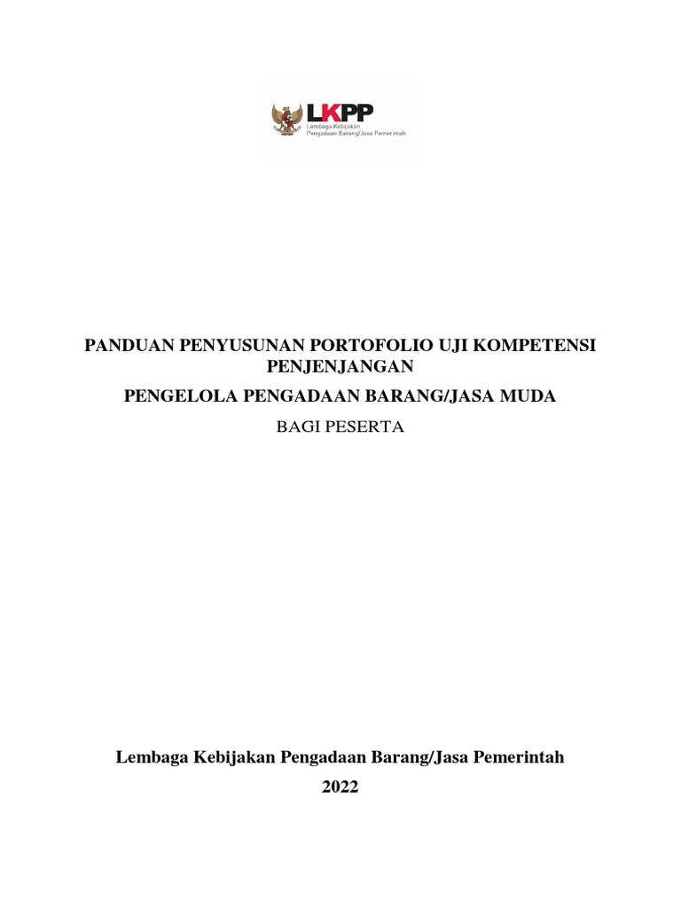 Panduan Penyusunan Portofolio - JFPPBJ Muda | PDF | Bisnis
