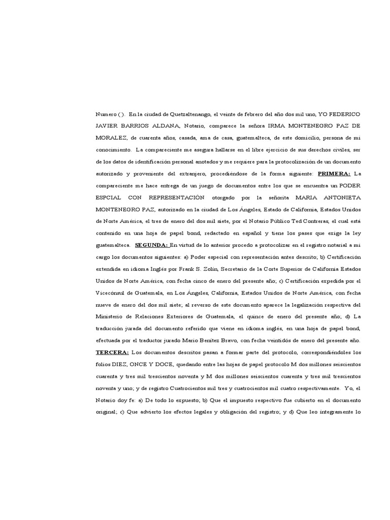 Protocolación de Documento Proveniente Del Extranjero, Autorizado Por Notario No Guatemalteco ...
