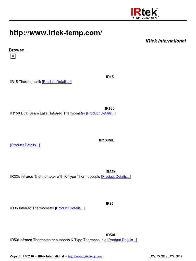 Browse: Irtek International | PDF | Infrared | Thermography