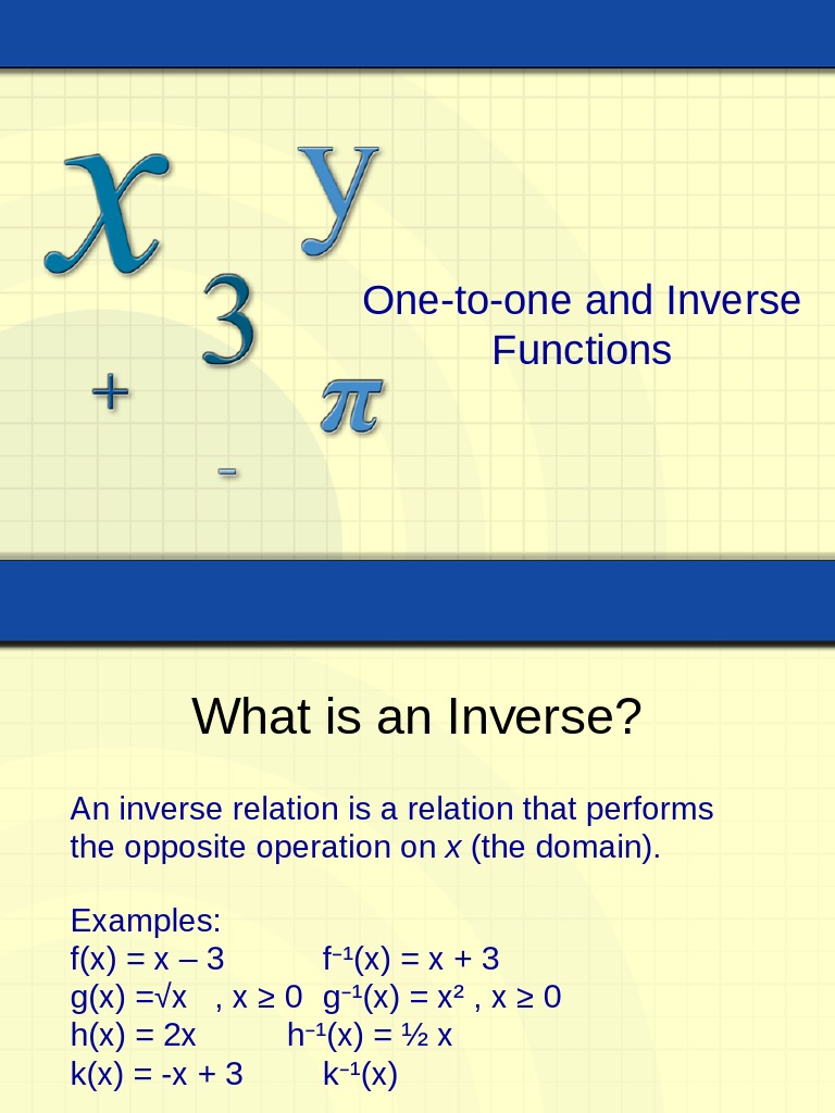 Inverse Functions | PDF | Function (Mathematics) | Mathematics
