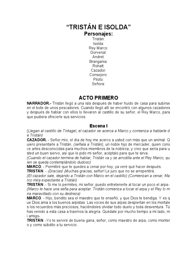 Tristán e Isolda | PDF | Tristan | Historias de amor