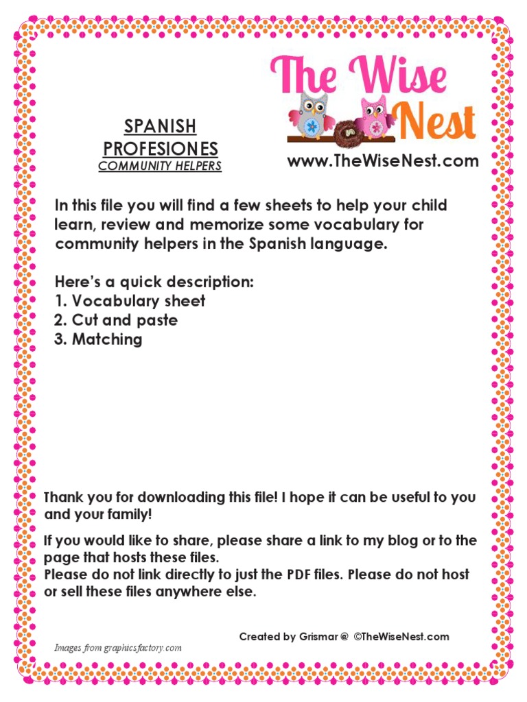 Profesiones Worksheets | PDF