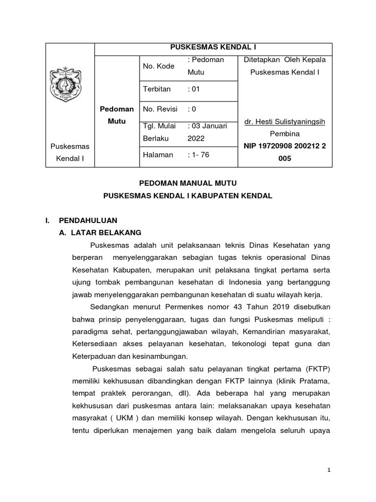 Manual Mutu Final 2022 Revisi Okt | PDF