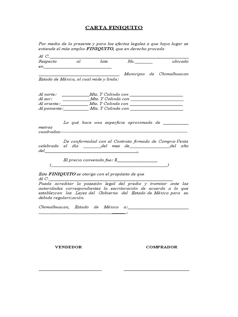 Carta Finiquito Otilio Mecanico | PDF