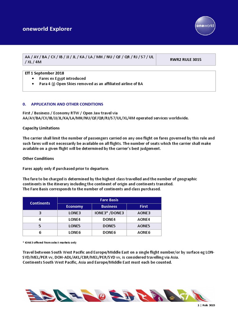 Oneworld FAQPDF | PDF | Fare | Business Class