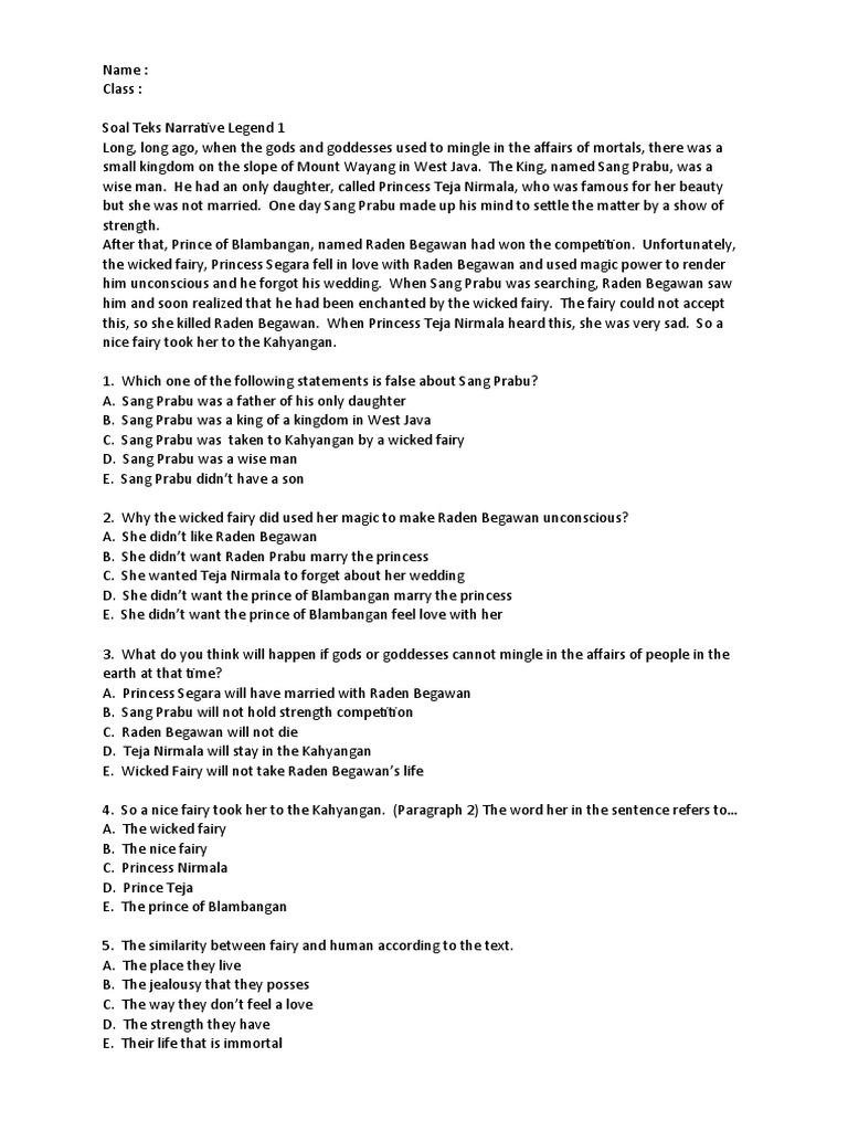 Soal Narrative Text | Download Free PDF | Bali