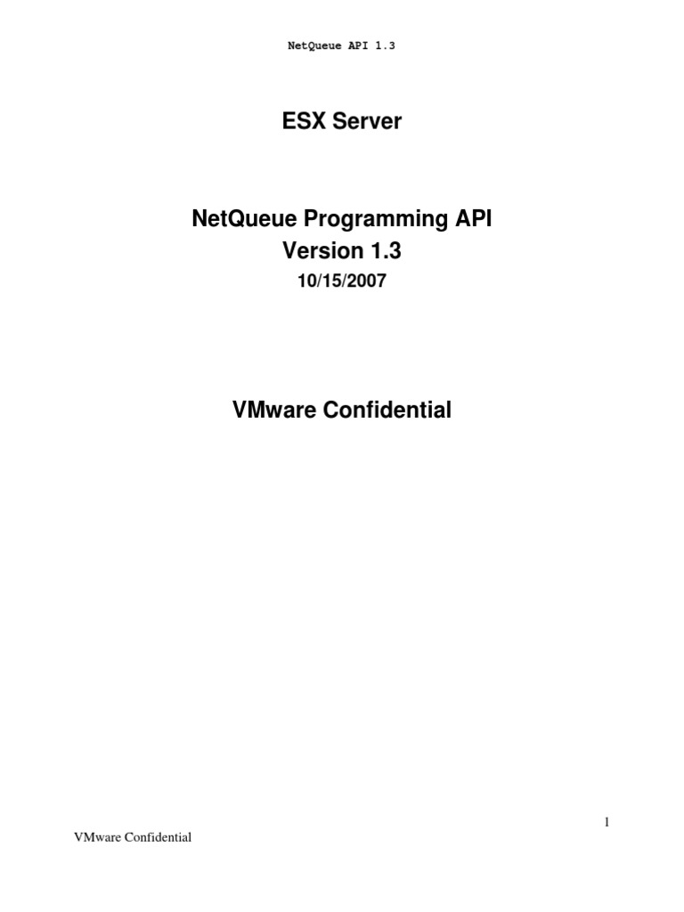 Esx Server: Netqueue Api 1.3 | PDF | Pointer (Computer Programming) | Computer Programming