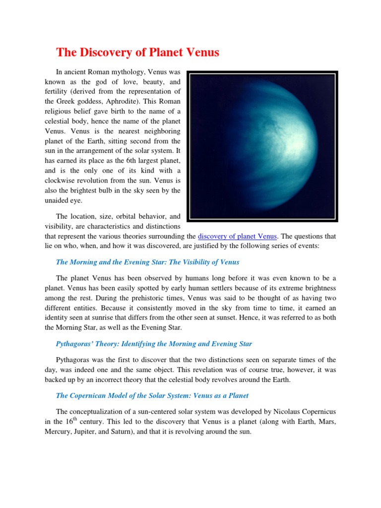 Fascinating Facts About Planet Venus | PDF | Venus | Planets