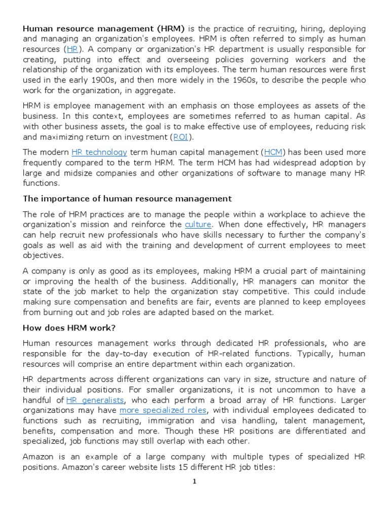 Human Resource Management | PDF | Human Resource Management | Employment