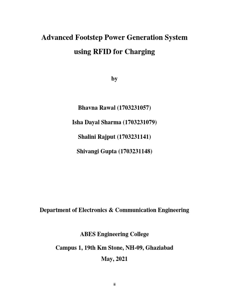 Footstep Power Generation System | PDF