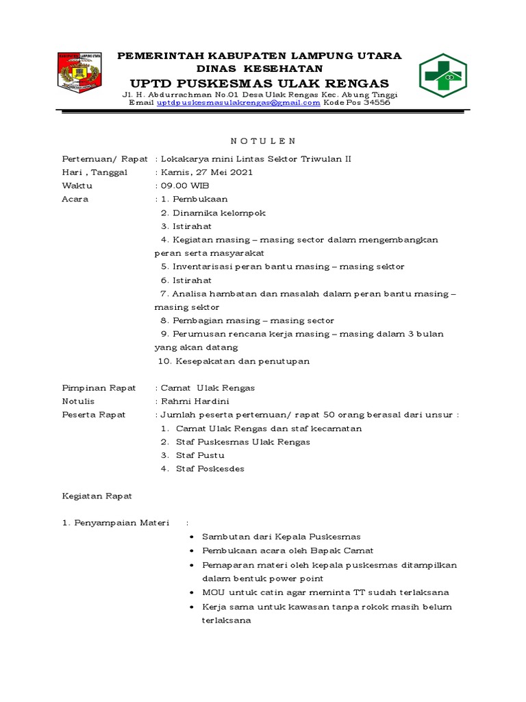 Notulen Linsek TW 2 | PDF