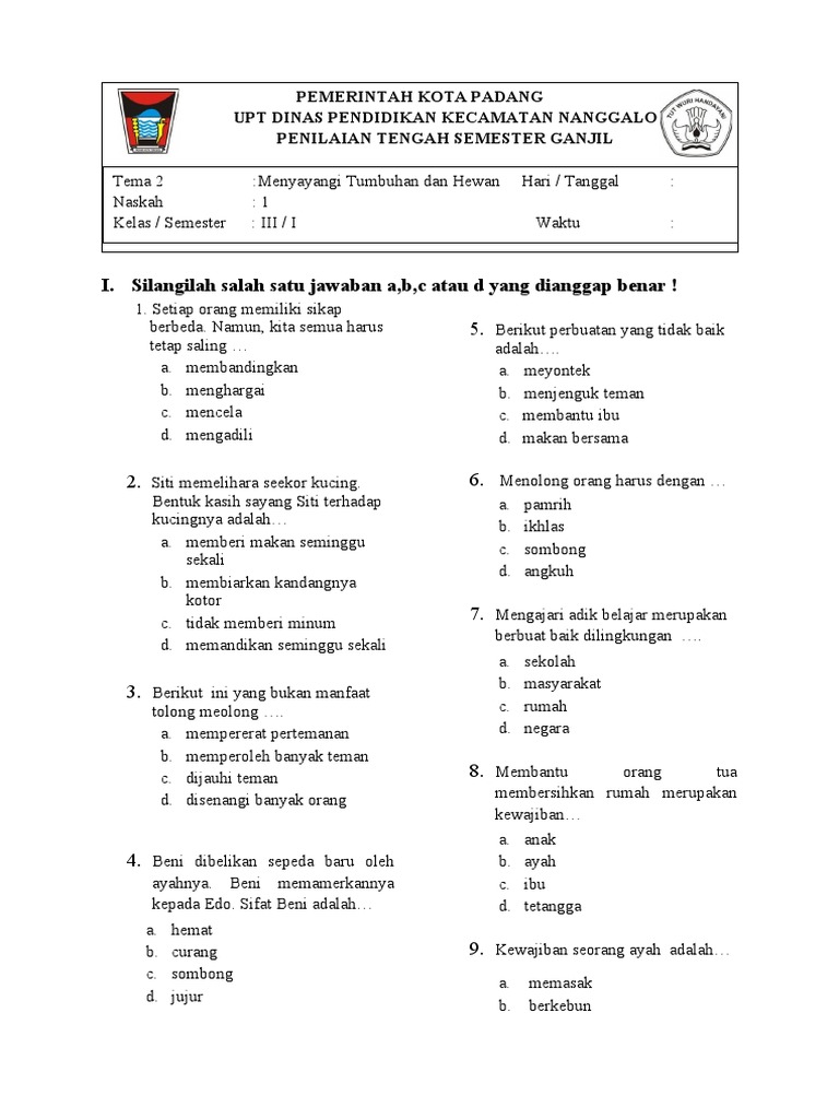 SOAL TEMA 2 Naskah 1 | PDF