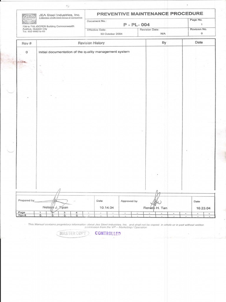 Preventive Maintenance Procedure | PDF