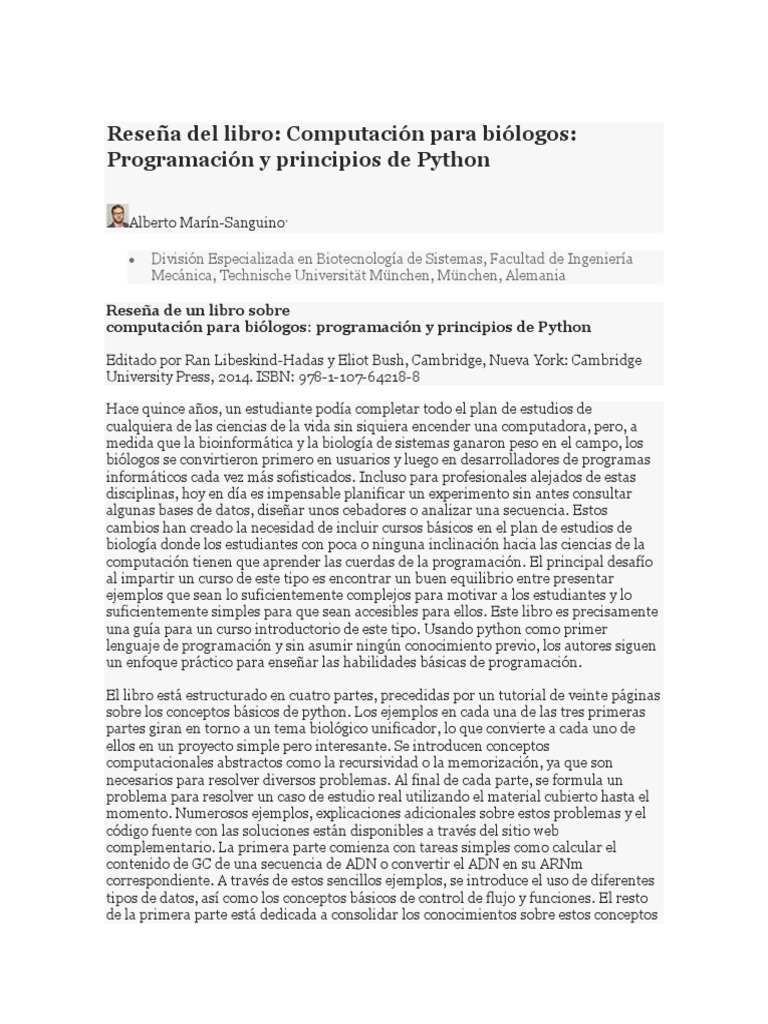 Programación Python para Biólogos | PDF | Adn | Gene
