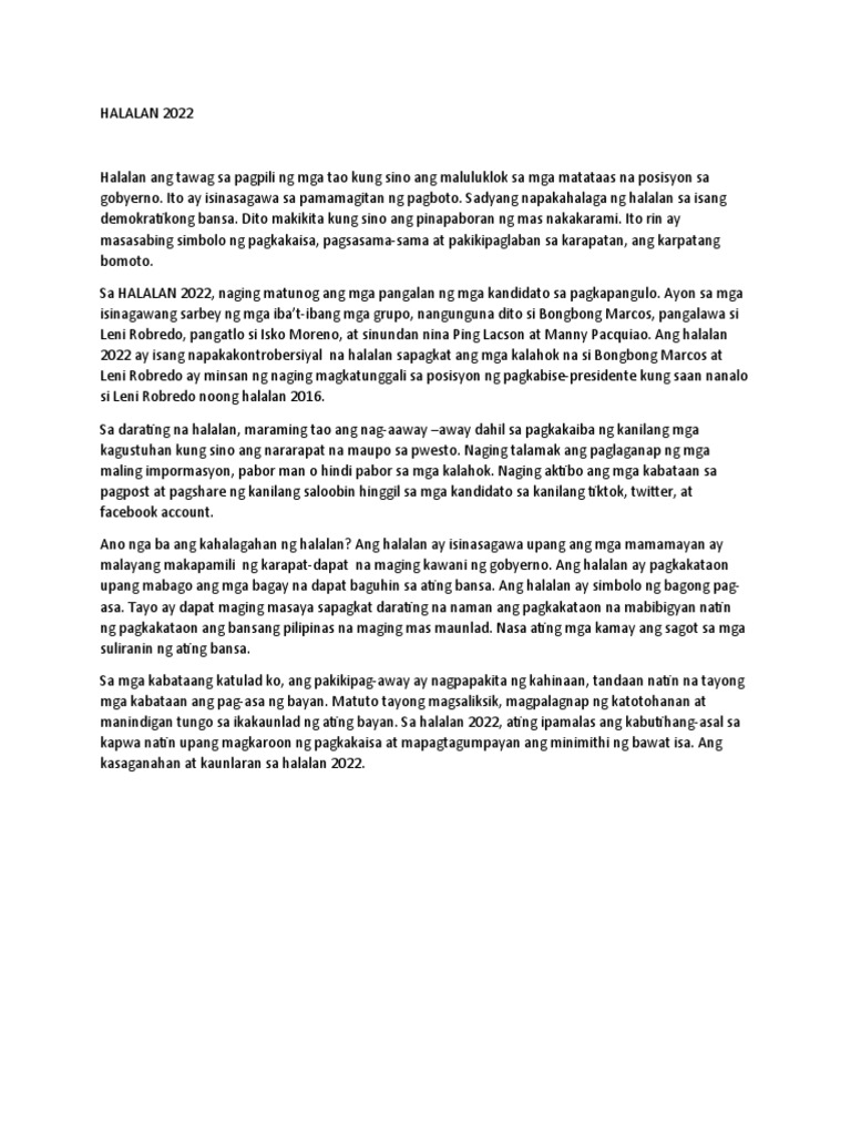 Halalan 2022 | PDF