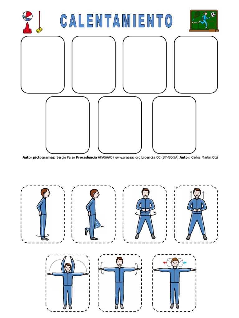 Ejercicios de Calentamiento Educacion Fisica | PDF