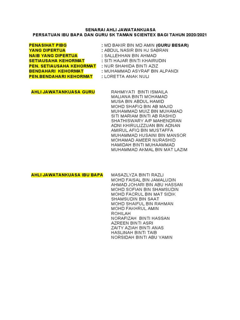 Ahli Jawatankuasa | PDF