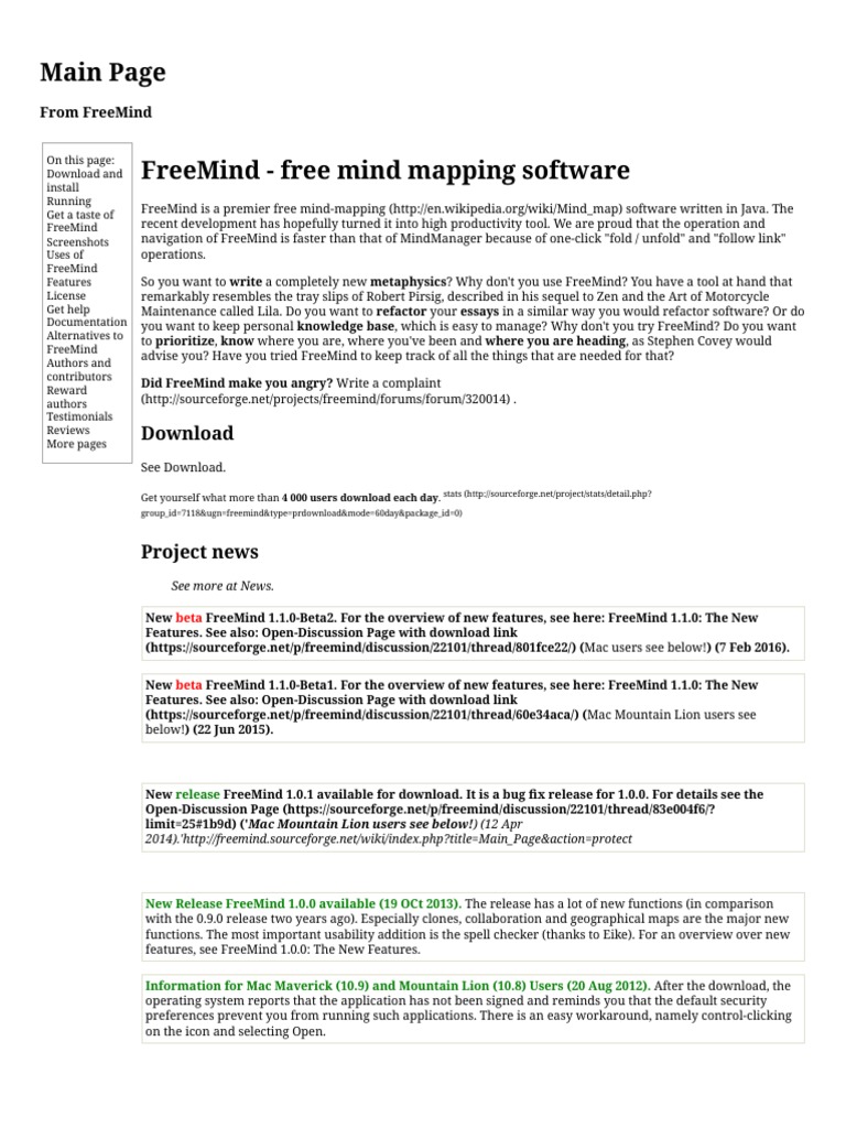 Free and Open Source Mind Mapping Software - FreeMind | PDF | Linux | Computer File