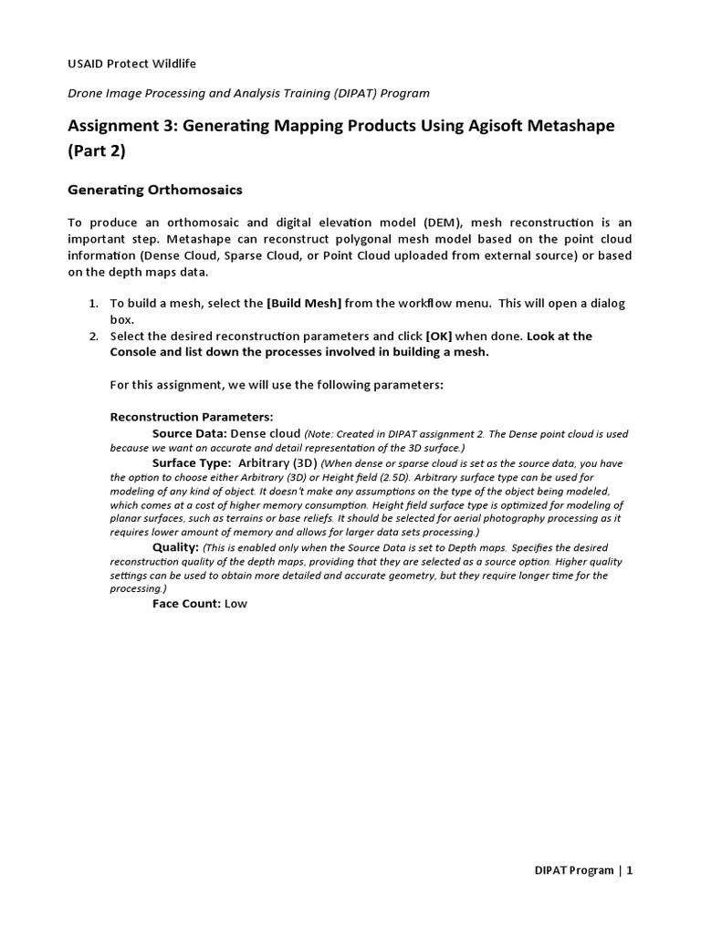 Assignment 3 Generating Mapping Products Using Agisoft Metashape (Part 2) Final | PDF | 3 D ...