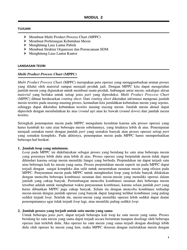Pembuatan Multi Product Process Chart | PDF
