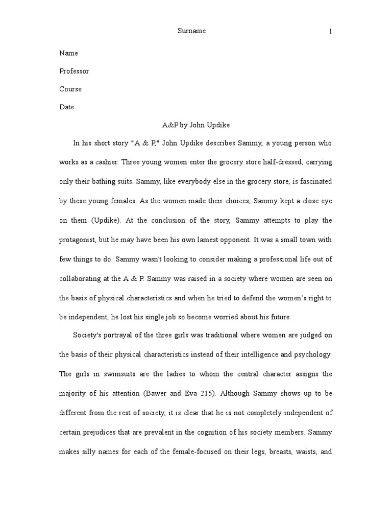 A&P by John Updike | PDF | Psychology | Cognitive Science