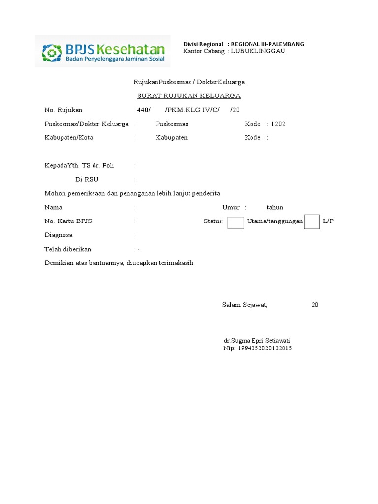 Format Rujukan Bpjs | PDF | Pengembangan Diri