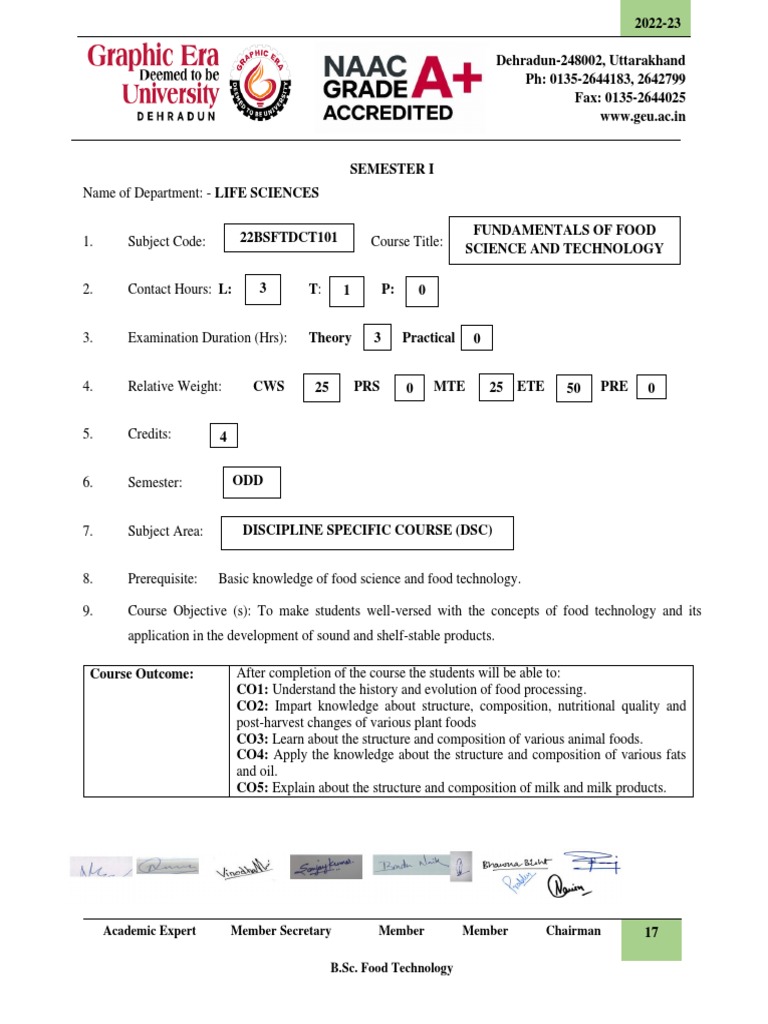 B.SC FT 4 Year Syllabus NEP 2022 | PDF | Matrix (Mathematics) | Determinant