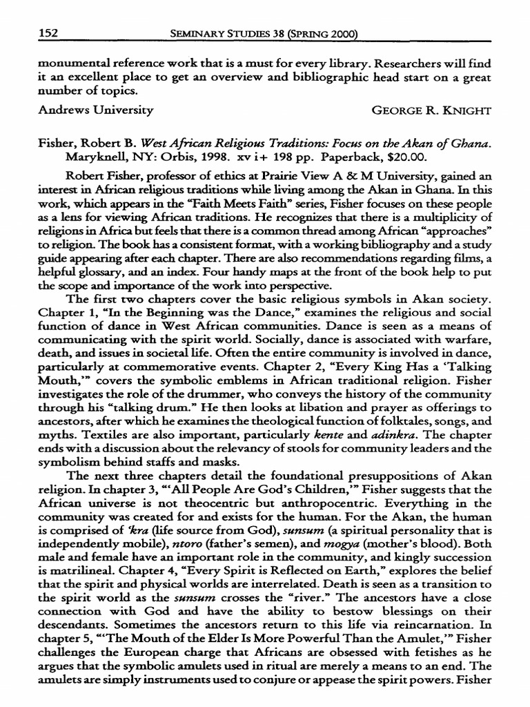 West African Religious Traditions - Focus On The Akan of Ghana (Re ...