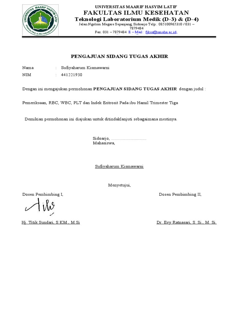 Sidang Tugas Akhir Mahasiswa FIKes UMAHA | PDF | Karier & Perkembangan