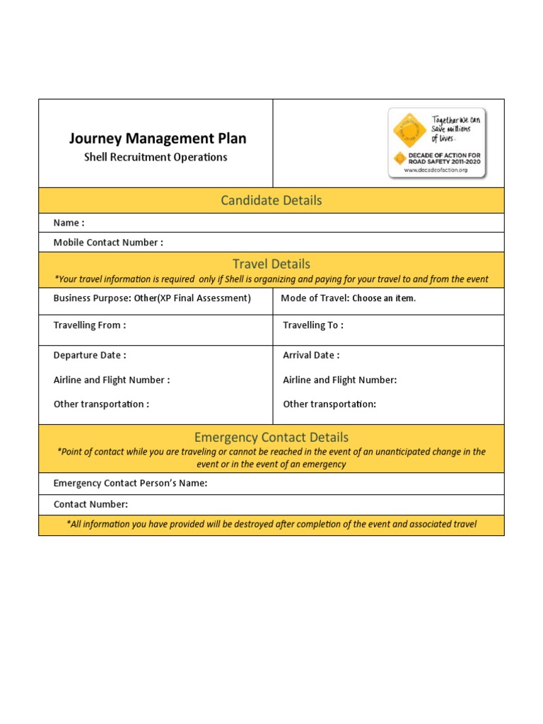 Journey Management Plan | PDF Journey Management Plan | PDF