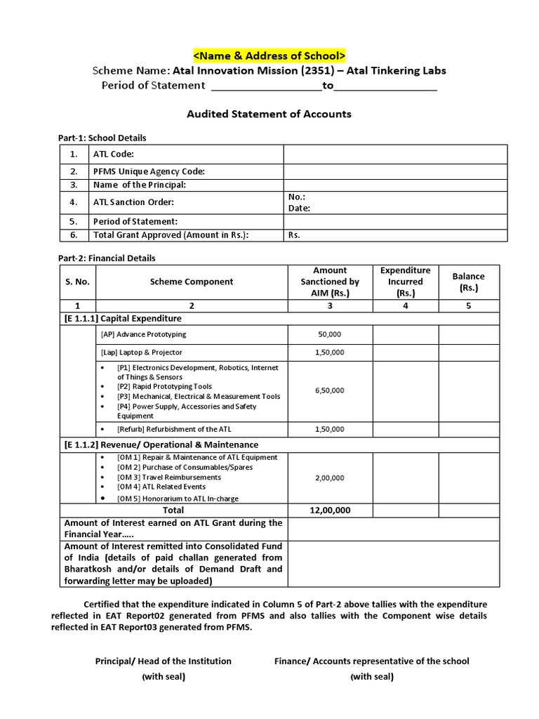 Audited Statement of Account | PDF | Expense | Economies