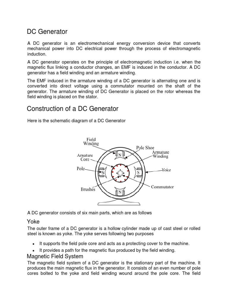 DC Generator | Download Free PDF | Electric Generator | Electromagnetic ...