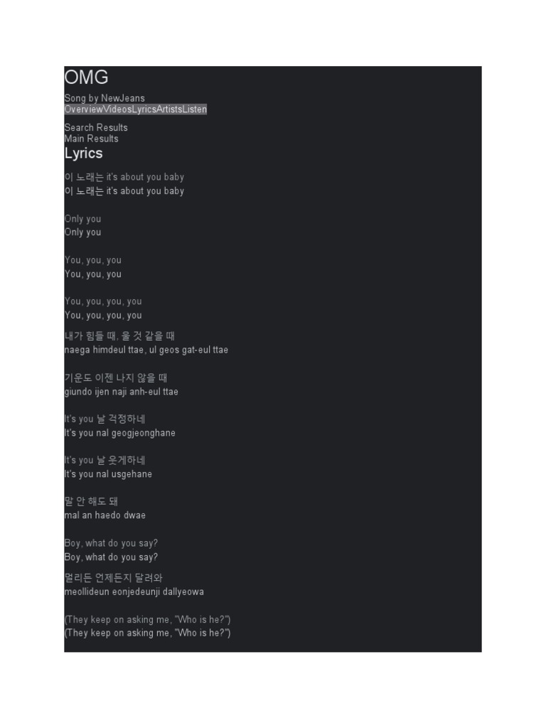 Lyrics: Overviewvideoslyricsartistslisten | PDF