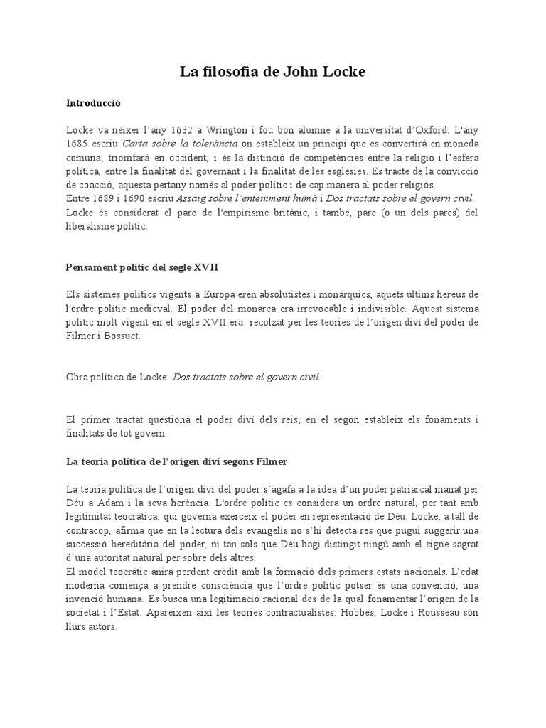 La Filosofia de John Locke | PDF