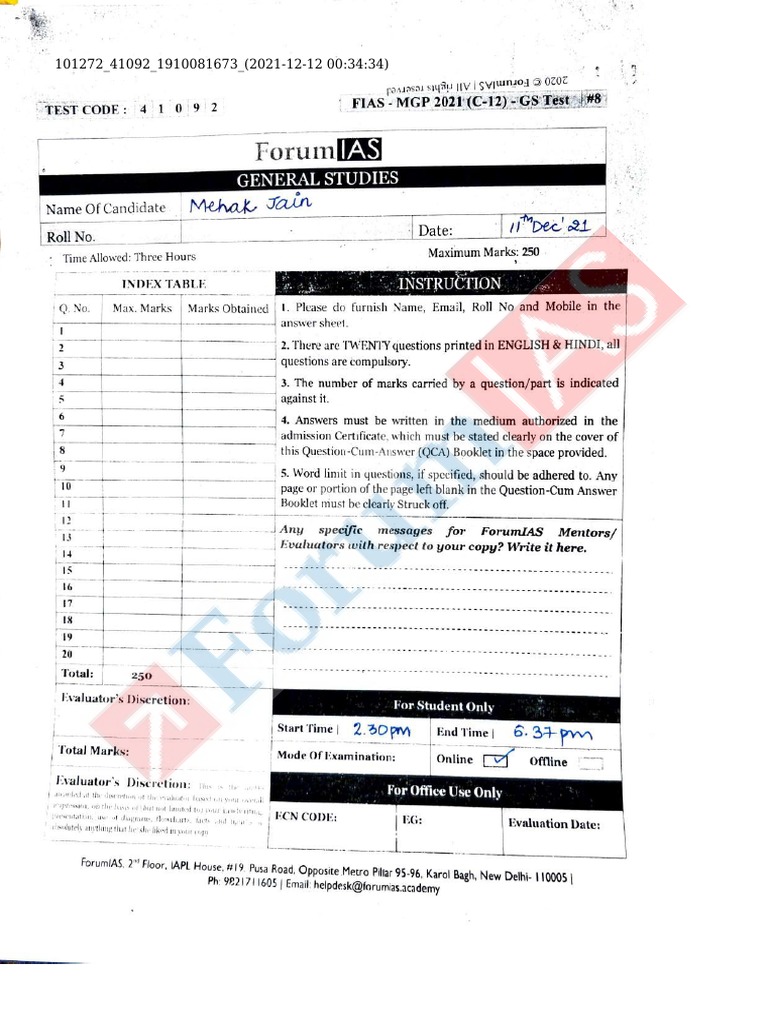 Mehak Jain IAS Rank 17 Ethics Copy 9 | PDF Mehak Jain IAS Rank 17 Ethics Copy 9 | PDF