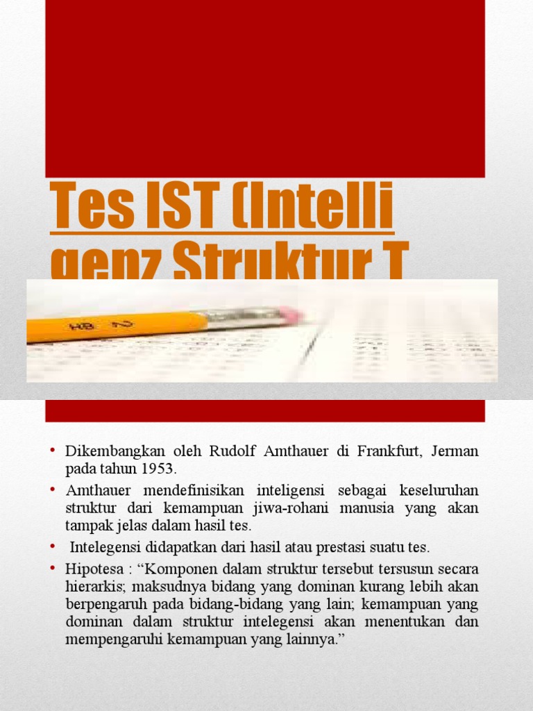 Tes IST: Struktur dan Subtesnya | PDF