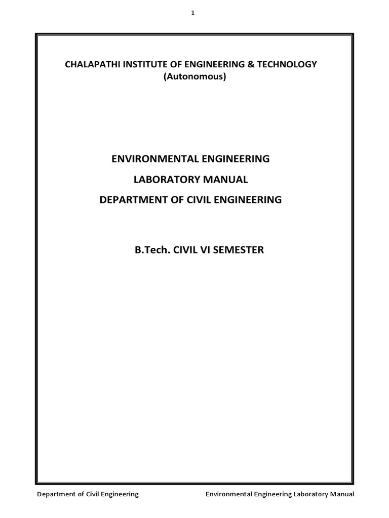 Environmental Engineering Lab 1 | PDF | Ph | Titration