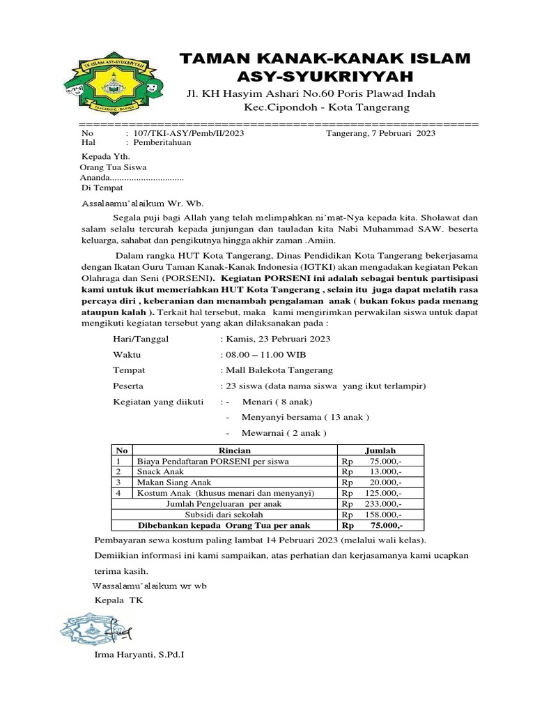 107-Surat Pemb PORSENI Terbaru | PDF