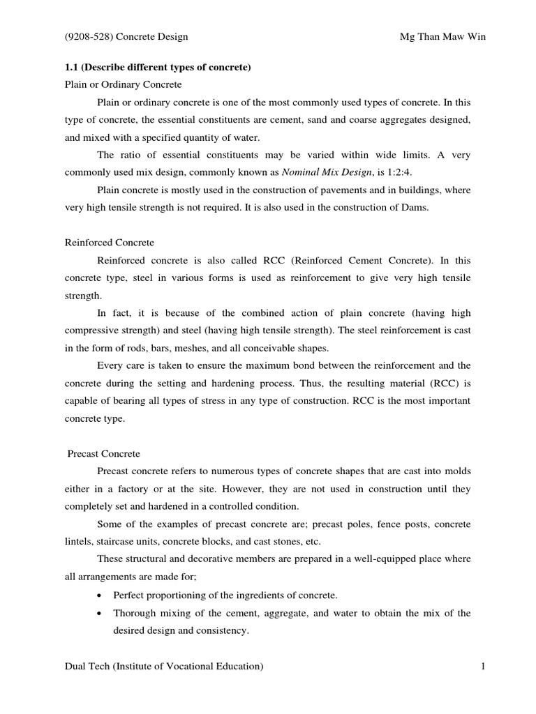 Unit 528 Concrete Design Task 1 | Download Free PDF | Concrete ...