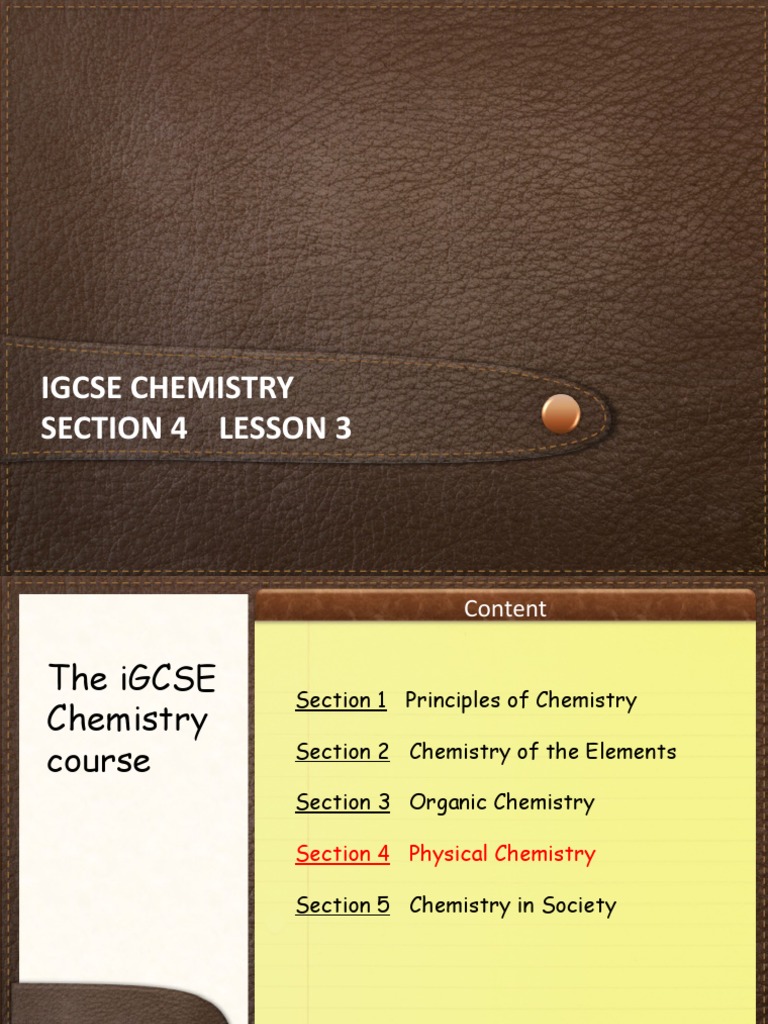 iGCSE Chemistry Section 4 Lesson 3 | PDF | Reaction Rate | Chemical ...